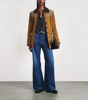 Veronica Beard Suede Embellished Shannon Jacket