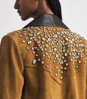 Veronica Beard Suede Embellished Shannon Jacket