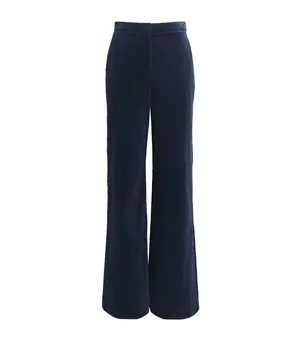Veronica Beard Corduroy Holt Wide-leg Trousers - Navy