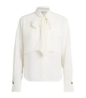 Veronica Beard Scarf-neck Darlis Blouse - Ivory