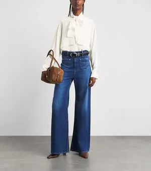 Veronica Beard Scarf-neck Darlis Blouse