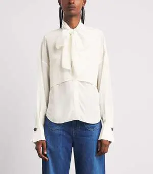 Veronica Beard Scarf-neck Darlis Blouse