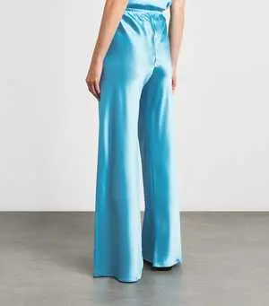 LESET Satin Barb Wide-leg Trousers