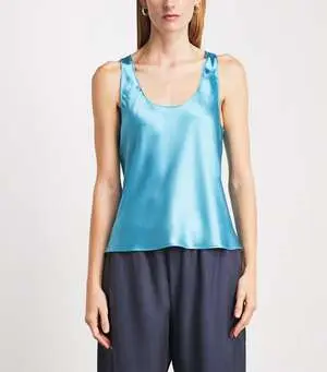 LESET Satin Barb Tank Top
