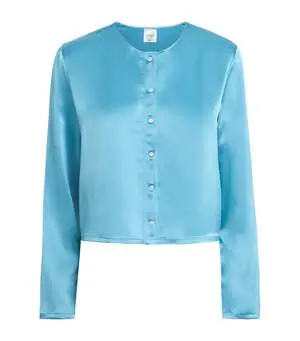 LESET Satin Barb Cardigan