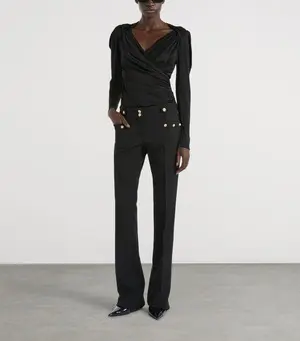 Balmain Jersey Draped Top