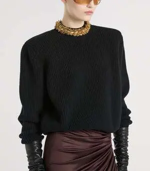 Balmain Virgin Wool-cashmere Embellished Sweater