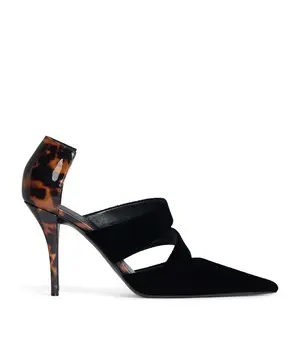Balmain Leather And Velvet Pumps