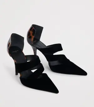 Balmain Leather And Velvet Pumps