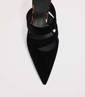 Balmain Leather And Velvet Pumps