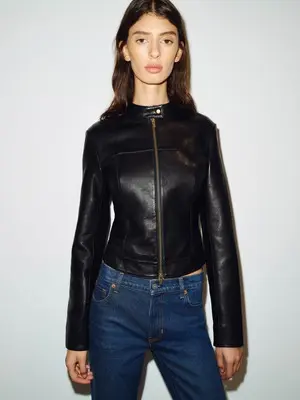 REFORMATION Veda Maire Jacket Leather - Black
