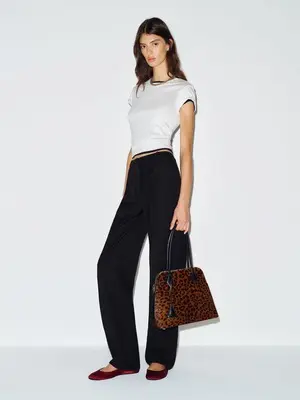 REFORMATION Jackie Bow Leg Pant - Black