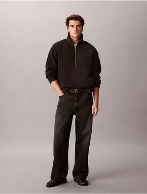 Calvin Klein Fleece Quarter Zip Pullover - Black