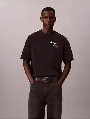 Calvin Klein Relaxed Block Script Logo Tee - Black