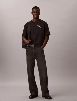 Calvin Klein Relaxed Block Script Logo Tee - Black