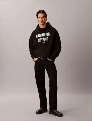 Calvin Klein Terry Calvins Or Nothing Graphic Relaxed Hoodie