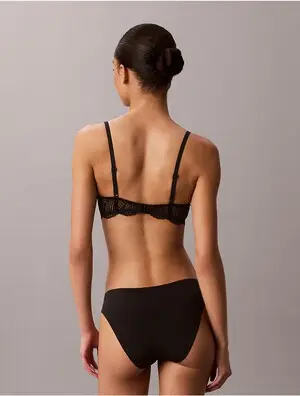 Calvin Klein Perfectly Fit Lace Custom Lift Demi Bra - Black