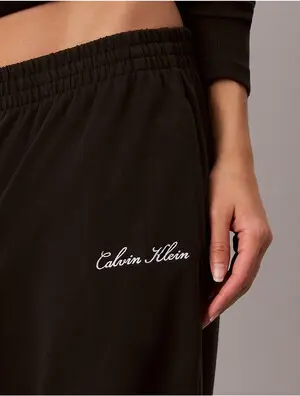 Calvin Klein Logo Cotton Jersey Sleep Sweatpants - Black