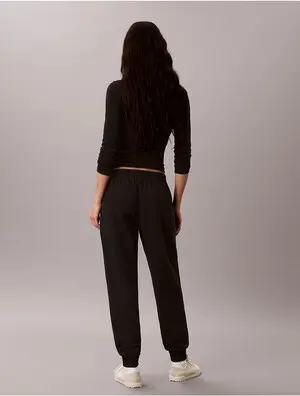 Calvin Klein Logo Cotton Jersey Sleep Sweatpants - Black