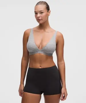 Lululemon Wundermost Ultra-soft Nulu Triangle Bralette - Heathered Core Medium Grey