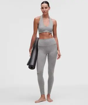 Lululemon Focuser Halter Bra - Heathered Core Medium Grey