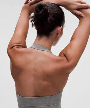 Lululemon Focuser Halter Bra - Heathered Core Medium Grey