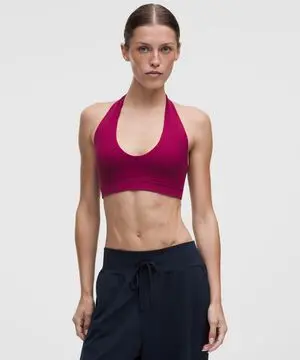 Lululemon Focuser Halter Bra - Raspberry Rave