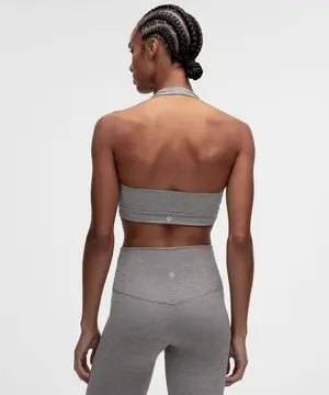 Lululemon Focuser Halter Bra - Heathered Core Medium Grey