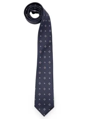Saint Laurent Silk Jacquard Tie - Blue