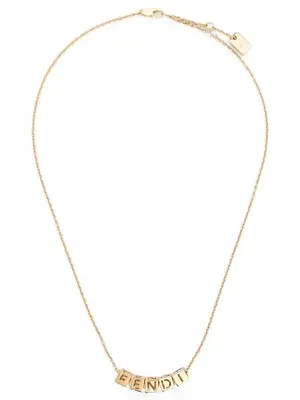 Fendi Faces Necklace In Gold Metal