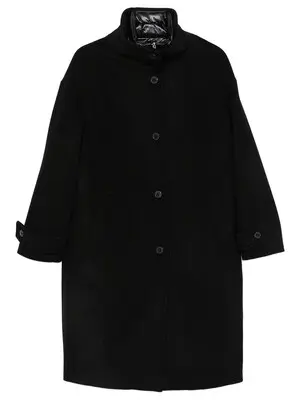 Herno Wool Coat With Padding Lining - Black