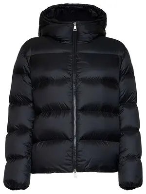 Moncler Short Down Jacket Feligule With Hood - Black