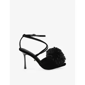 Kurt Geiger Pom Velvet Heeled Sandals - Black