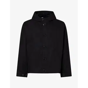 PALMES Hooded Herringbone Cotton Jacket - Black