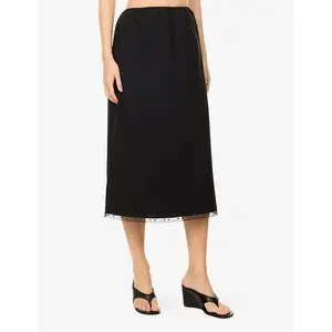 Dissh Rosin Lace Trim Cotton-blend Midi Skirt