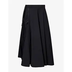 Sacai Suiting Panelled Woven Midi Skirt