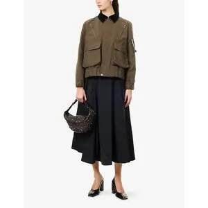 Sacai Suiting Panelled Woven Midi Skirt