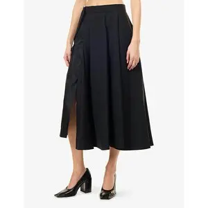 Sacai Suiting Panelled Woven Midi Skirt