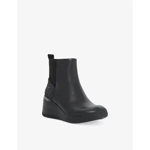 DUNE Epitome Leather Wedge Trainers