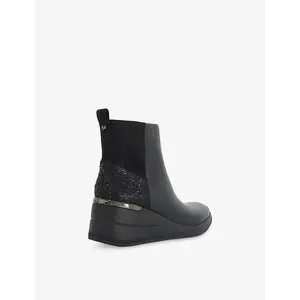 DUNE Epitome Leather Wedge Trainers