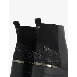 DUNE Epitome Leather Wedge Trainers