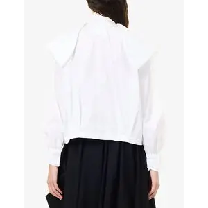Noir Kei Ninomiya Oversized-bow Stand-collar Woven Shirt