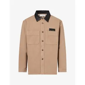 PALMES Patch-pocket Logo Cotton Jacket - Fossil