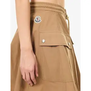 Moncler Flap-pocket Logo-patch Woven Mini Skirt