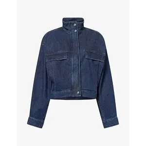 Good American Cotton-stretch Denim Bomber Jacket - Quirky