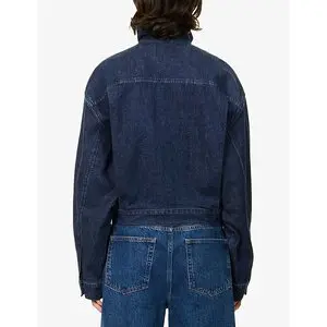 Good American Cotton-stretch Denim Bomber Jacket