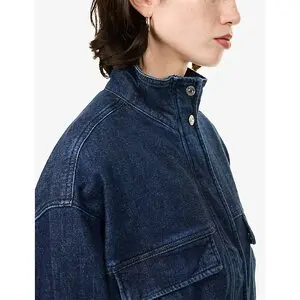 Good American Cotton-stretch Denim Bomber Jacket