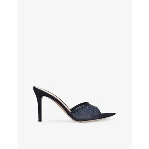 GIANVITO ROSSI Rania 85 Suede Mules - Denim
