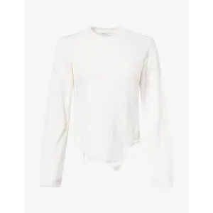 Comme Des Garçons Round-neck Asymmetric Knit Jumper - Off-white