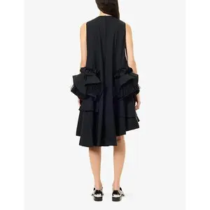 Noir Kei Ninomiya Asymmetric Ruffle Wool Mini Dress
